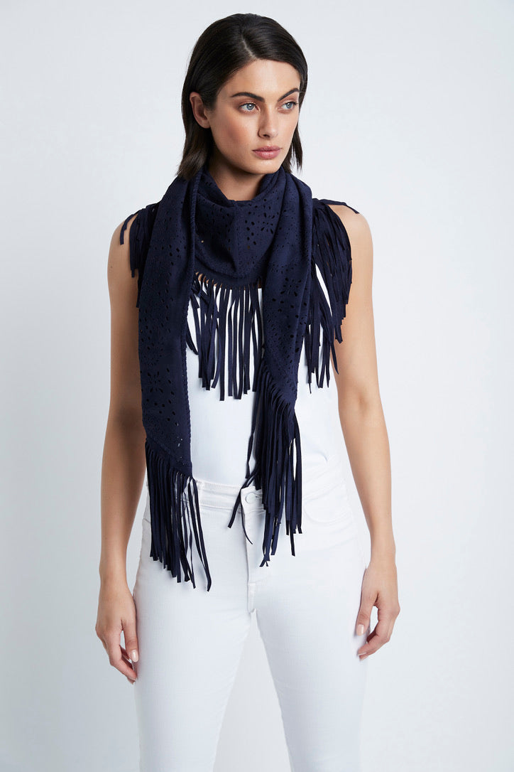 Short Shawl Navy – Wendy Murray Design