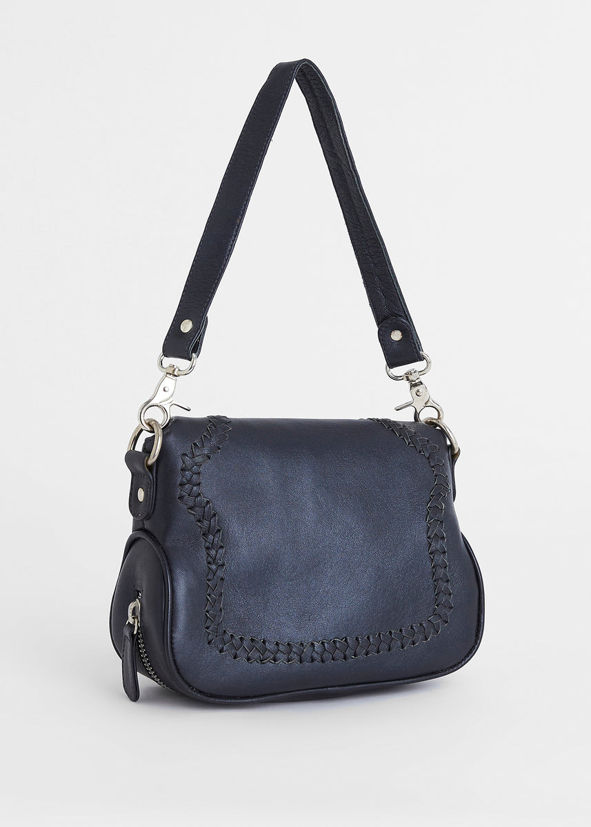Large Michaela Bag in Blue Metallic Leather – Wendy Murray Design