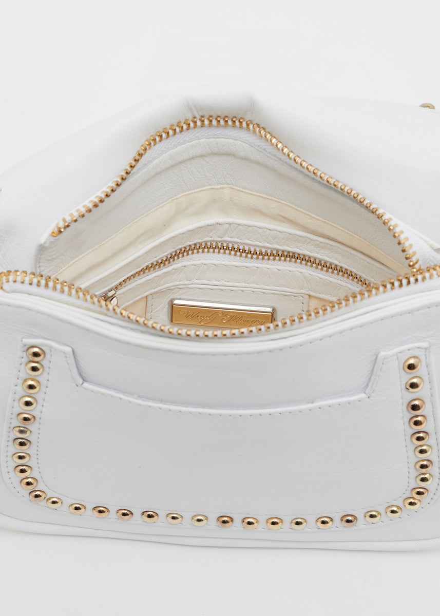 Small Michaela Bag in White Leather – Wendy Murray Design