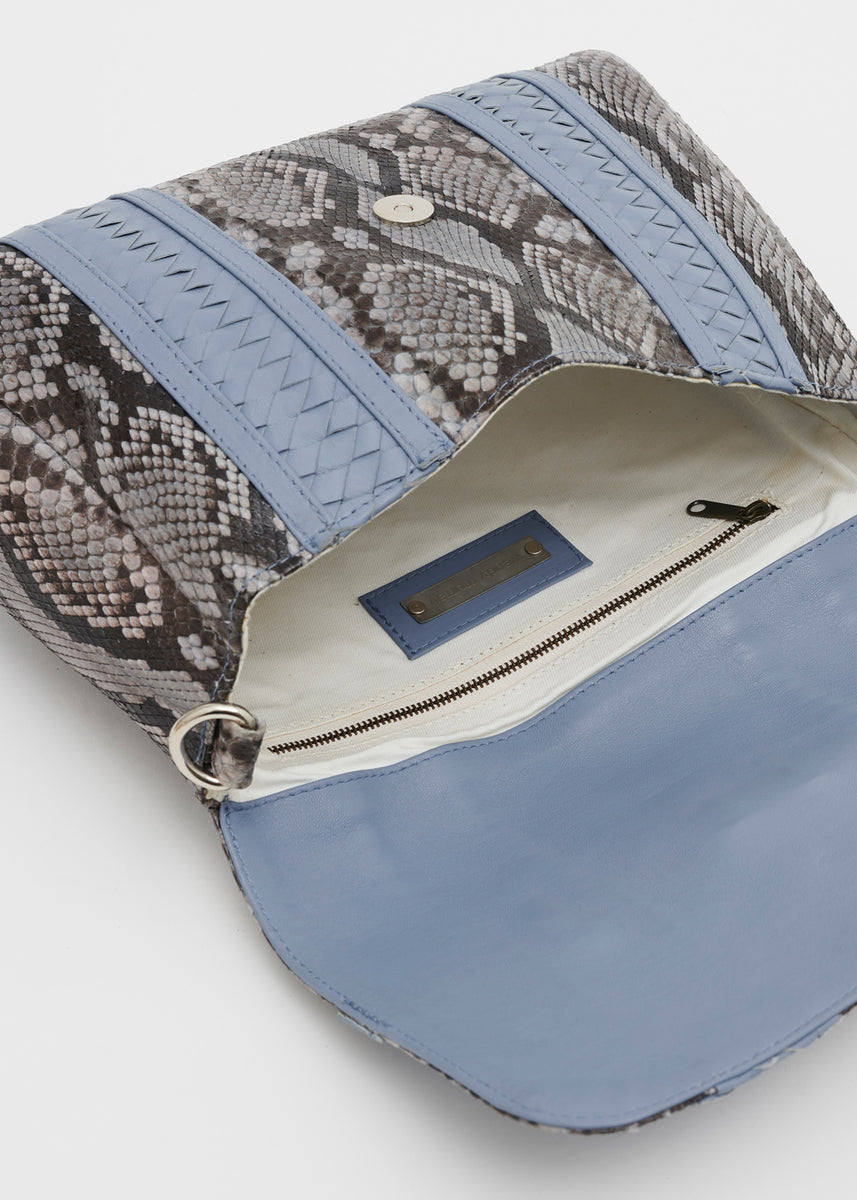 Large Lolly Bag in Blue Python – Wendy Murray Design